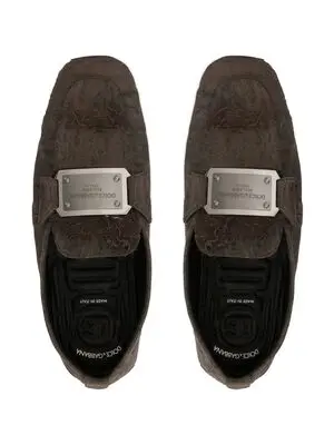 Dolce & Gabbana Logo-tag Patchwork-denim Oafers