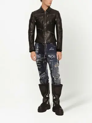 Dolce & Gabbana Leather Biker Jacket