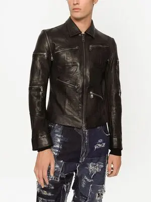 Dolce & Gabbana Leather Biker Jacket