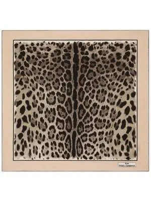 Dolce & Gabbana Kim Leopard-print Twill Scarf - Neutrals