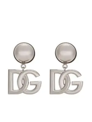 Dolce & Gabbana Dg Logo Clip-on Earrings - Silver