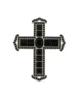 Dolce & Gabbana Rhinestone-embellished Cross Ring - Silver