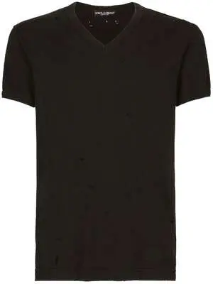 Dolce & Gabbana Logo-patch V-neck T-shirt