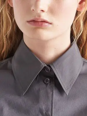 Prada Long-sleeve Poplin Jumpsuit