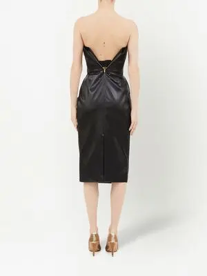 MAISON MARGIELA Cintzed Satin Midi Dress - Black