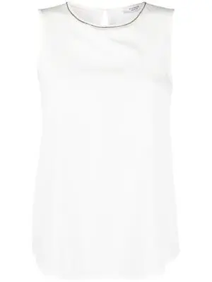 Peserico Bead-detail Sleeveless Blouse