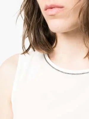Peserico Bead-detail Sleeveless Blouse