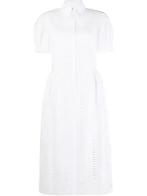 Alberta Ferretti Mandala Broderie Anglaise Midi Dress