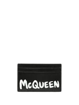 Alexander McQueen Logo-print Leather Cardholder - Black