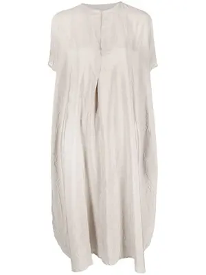 DANIELA GREGIS Silk Midi Shirt Dress