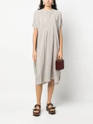 DANIELA GREGIS Silk Midi Shirt Dress