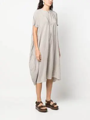 DANIELA GREGIS Silk Midi Shirt Dress