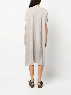 DANIELA GREGIS Silk Midi Shirt Dress