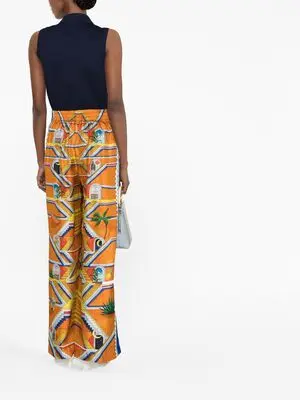 Casablanca Escalier Infini Silk Wide-leg Trousers - Orange