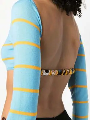 Emilio Pucci Stripe-jacquard Wool Cropped Top