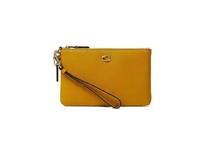 COACH COACH Polished Pebble Small Wristlet Gold