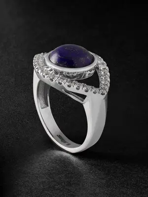 Jacquie Aiche Eye Lapis Lazuli And Diamond Ring - Blue