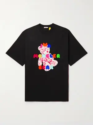 Moncler Jw Anderson Logo-print Cotton-jersey T-shirt - Black