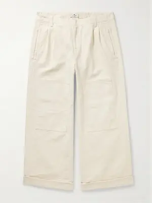 Etro Raw Edge Hem Bottoms For Men