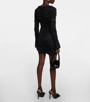 Blumarine Deep V-neck Ruched Mini Dress