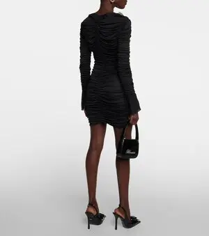 Blumarine Deep V-neck Ruched Mini Dress