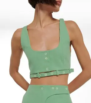 GANNI Cotton Canvas Crop Top