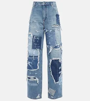 Dolce & Gabbana Patchwork Wide-leg Jeans