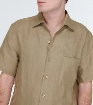 Loro Piana André Linen Bowling Shirt