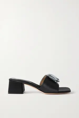 GIANVITO ROSSI Jaipur 45 Embellished Satin Mules