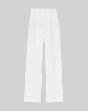Lafayette 148 New York Relaxed Fit Silk Crepe De Chine Pants - Cloud