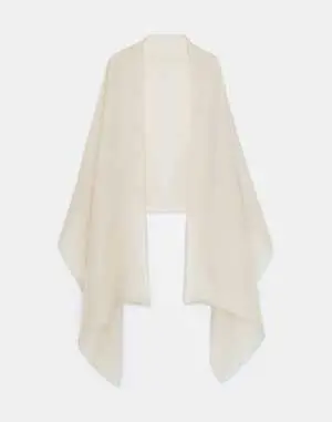 Lafayette 148 New York Long Sheer Silk Stole Wrap Scarf Beige