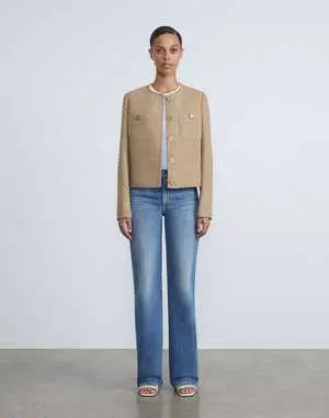 Lafayette 148 New York Sustainable Linen Canvas Collarless Jacket