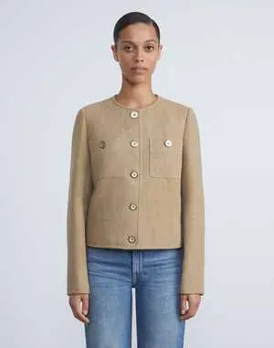 Lafayette 148 New York Sustainable Linen Canvas Collarless Jacket