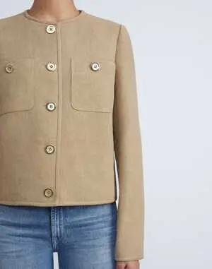 Lafayette 148 New York Sustainable Linen Canvas Collarless Jacket