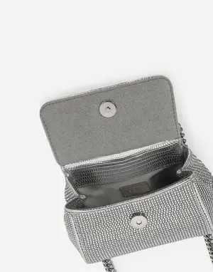 Dolce & Gabbana Mini Sicily Bag With Rhinestones - Silver
