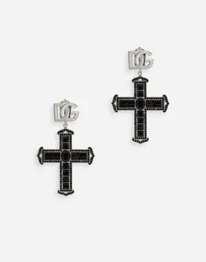 Dolce & Gabbana Cross Clip-on Earrings - Black