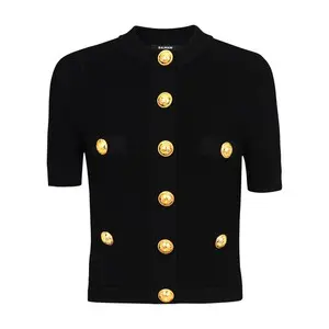 Balmain Buttoned Knitted Cardigan - Noir