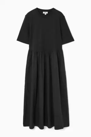 Cos Contrast-panel Midi Dress