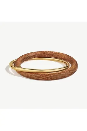 SOKO Teak Interlocking Bangle Bracelets - Gold