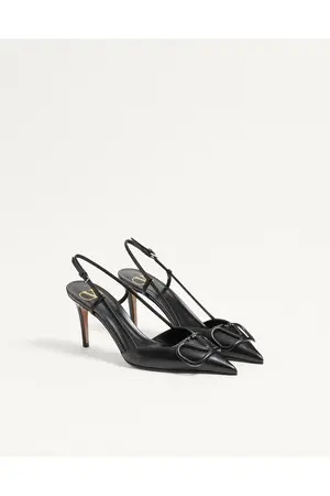 Valentino Garavani Vlogo Signature Calfskin Slingback Pump - Black