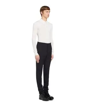 Prada Wool Blend Extra-slim Fit Pants - Blue
