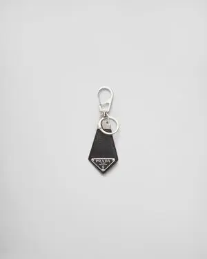 Prada Saffiano Leather Keychain - Black