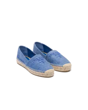 Prada Linen Espadrilles Light Blue