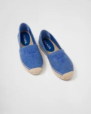 Prada Linen Espadrilles - Sapphire Blue