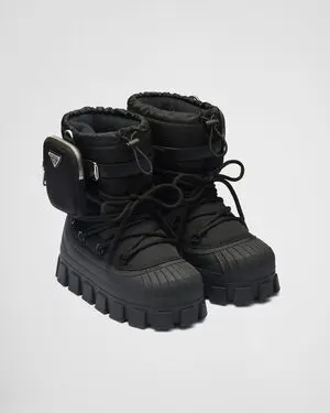 Prada Re-nylon Gabardine Après-ski Boots With Pouch