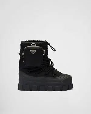 Prada Re-nylon Gabardine Après-ski Boots With Pouch