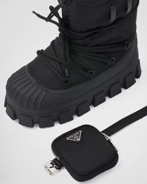 Prada Re-nylon Gabardine Après-ski Boots With Pouch