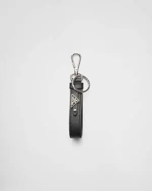 Prada Saffiano Leather Keychain - Black