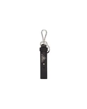 Prada Saffiano Leather Keychain - Black