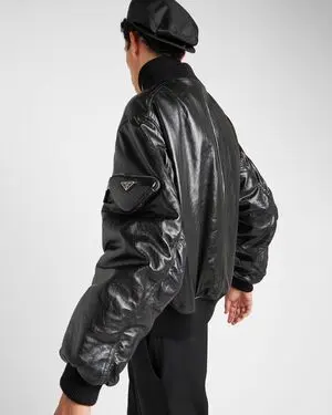 Prada Nappa Leather Bomber Jacket